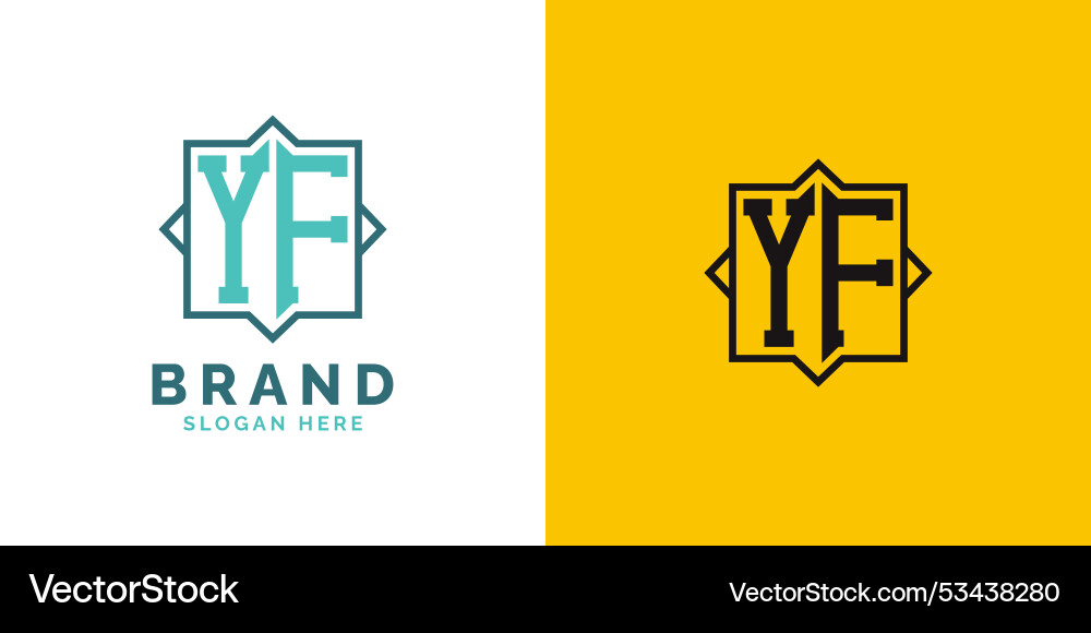Modern yf monogram logo design initial letter Vector Image