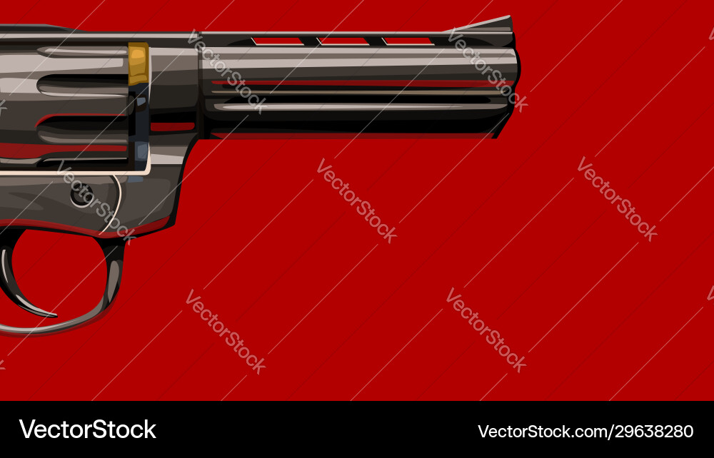 Neuer klassischer Revolver auf rot Lizenzfreies Vektorbild