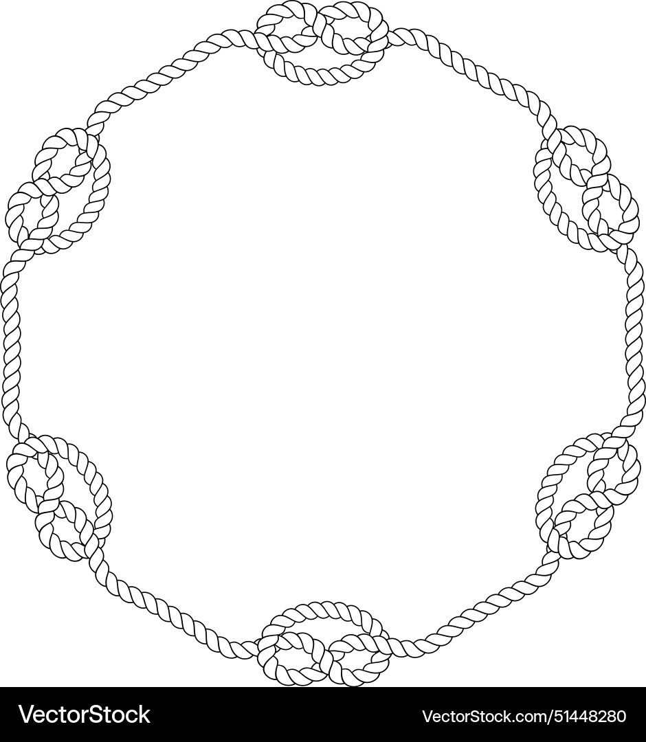 Round rope frame isolated on white background Vector Image