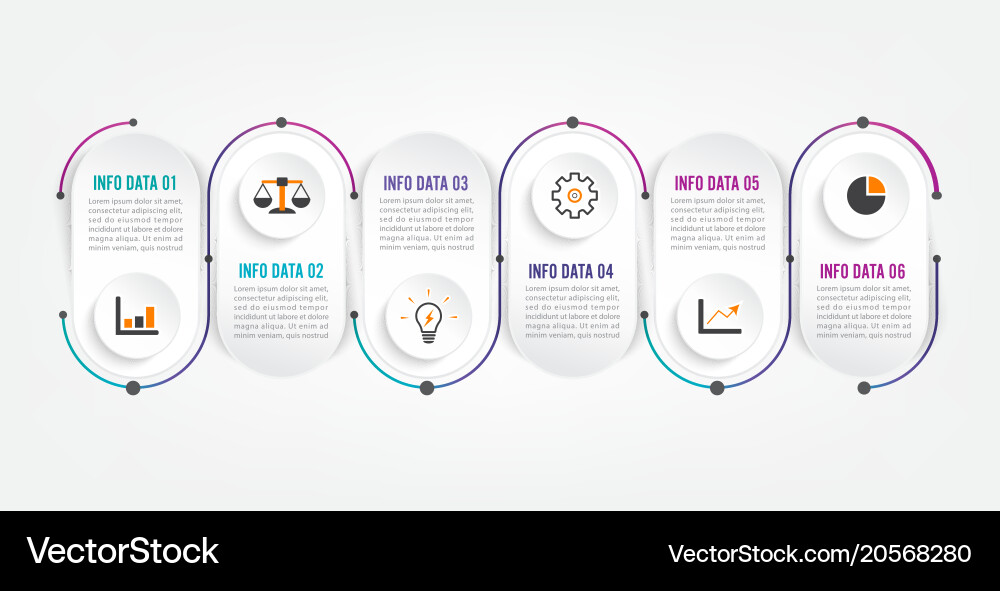 Six steps infographics template for brochure Vector Image Six steps infographics template for brochure Vector Image