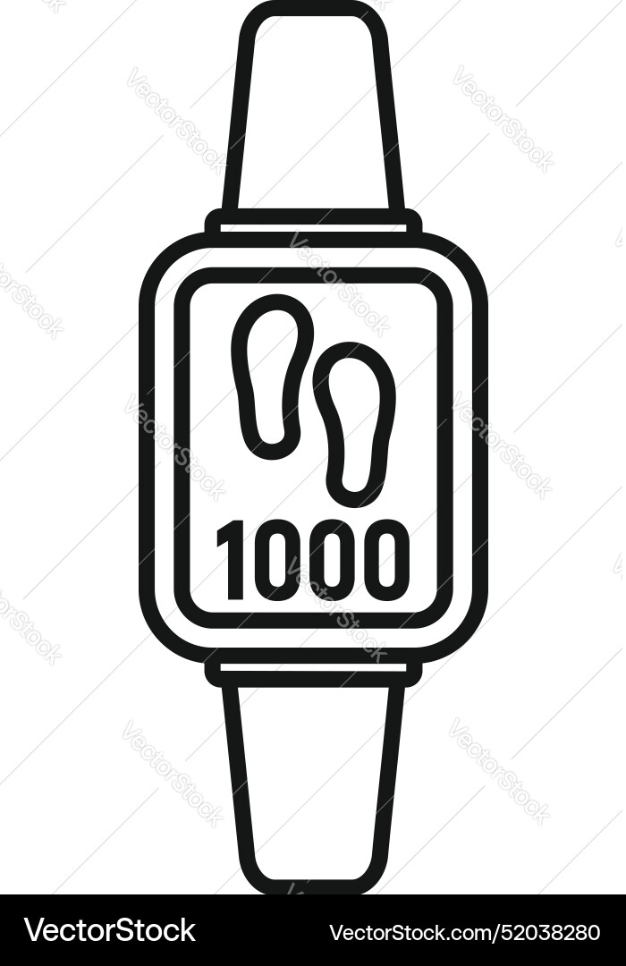 Smart watch showing steps icon Royalty Free Vector Image