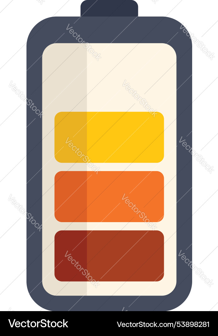 Battery icon showing medium level Royalty Free Vector Image