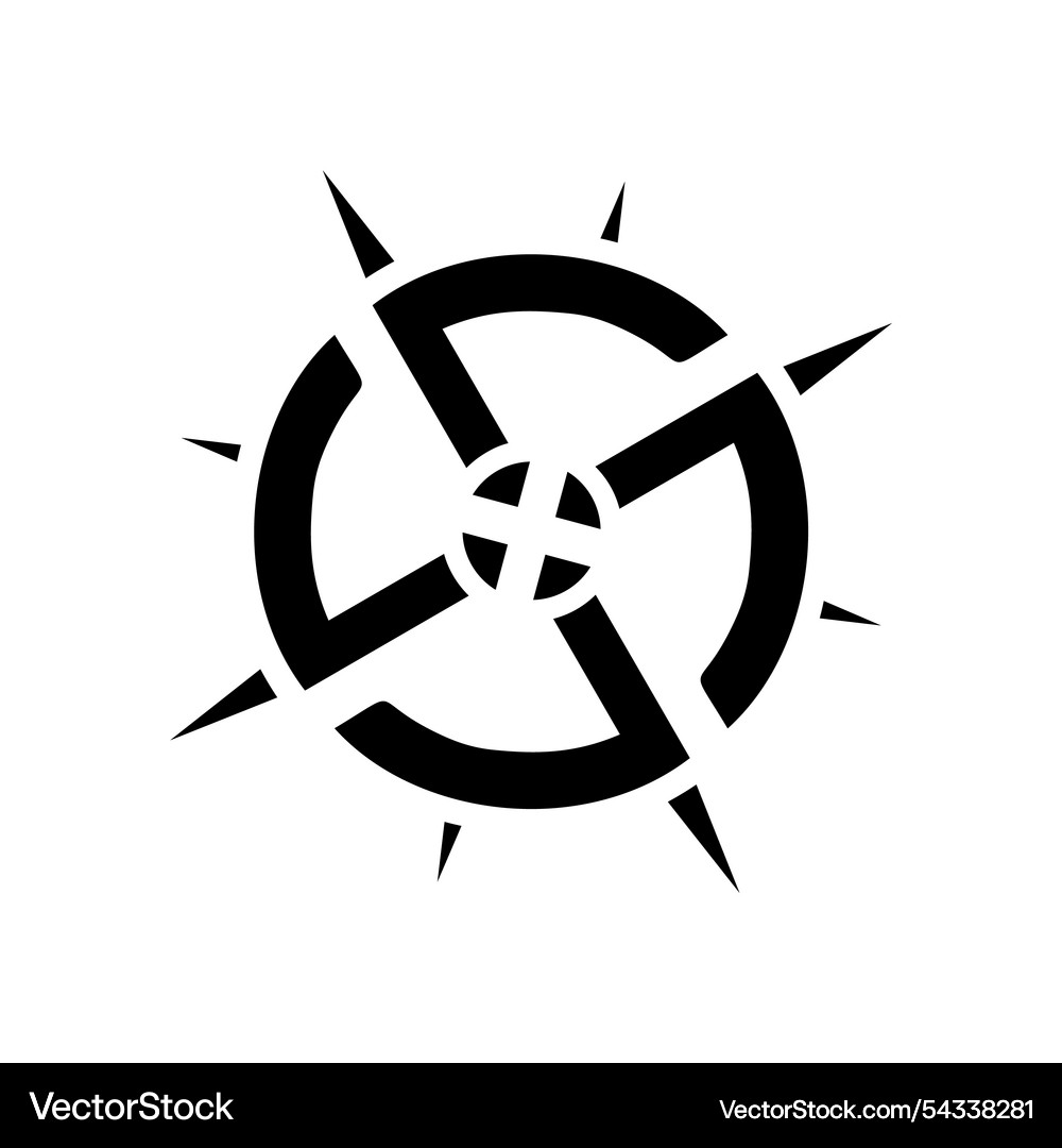 Compass design icon black and white art Royalty Free Vector