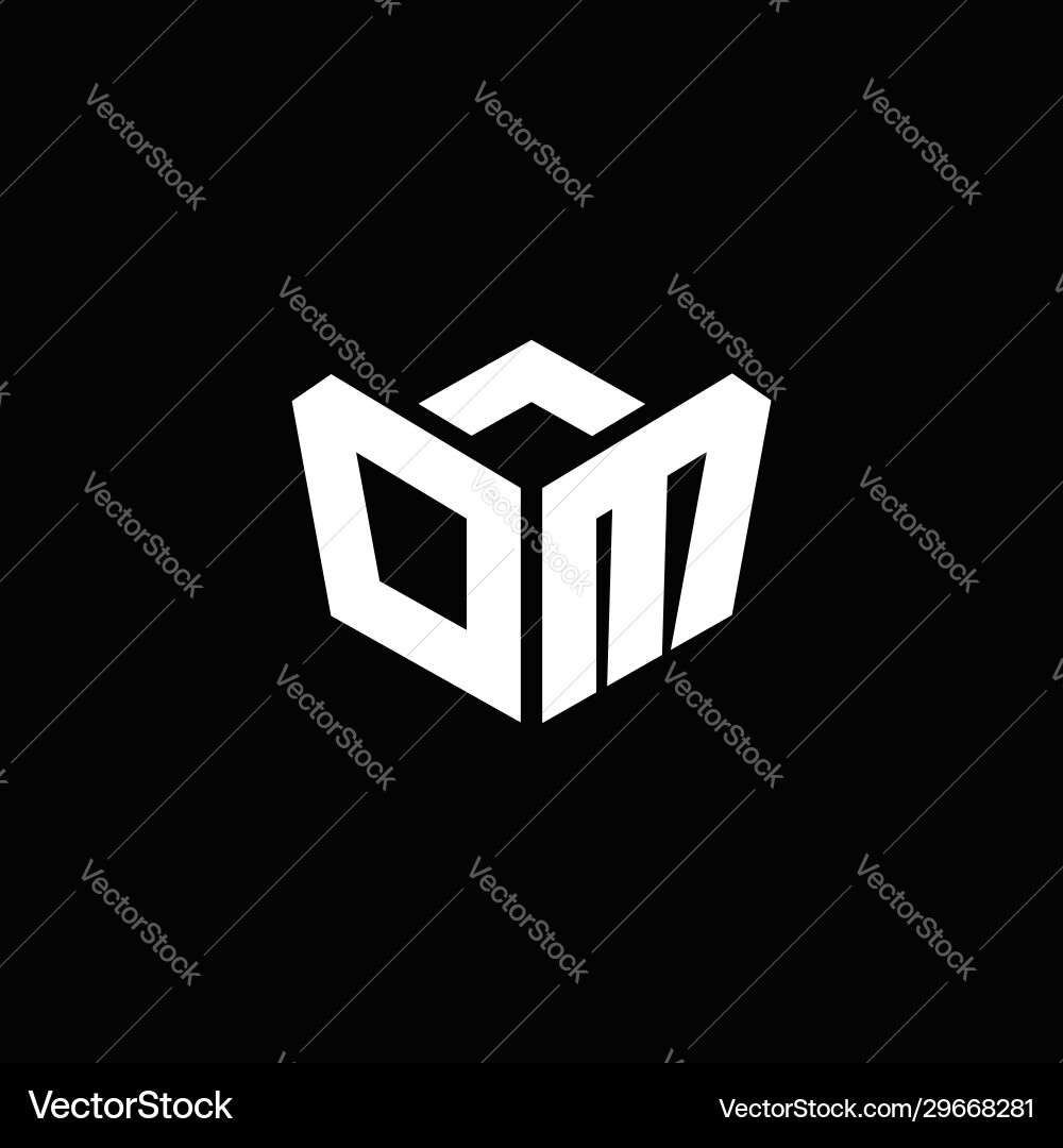 Dm logo monogram with emblem style ribbon design Vector Image