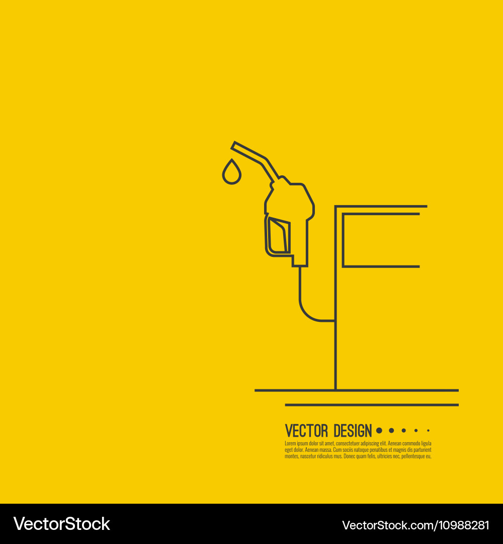 Gasoline pump nozzle sign Royalty Free Vector Image