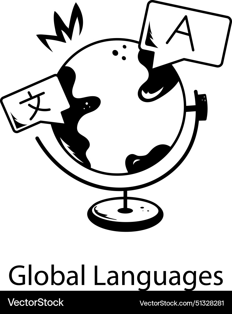 Global languages Royalty Free Vector Image - VectorStock