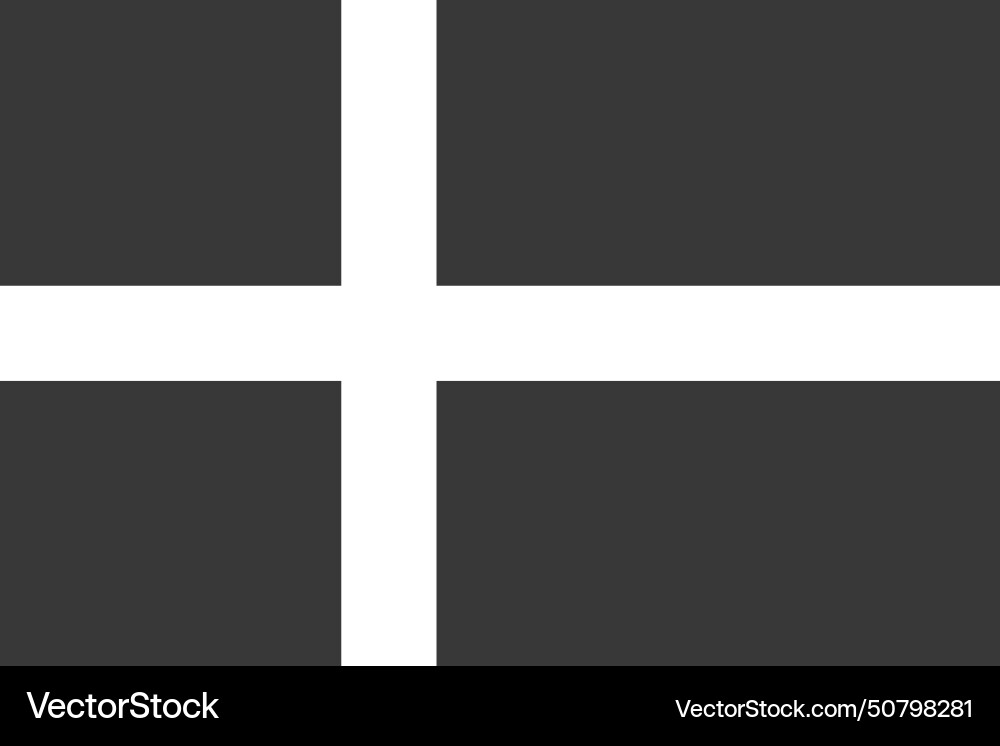 Greyscale flag of denmark Royalty Free Vector Image