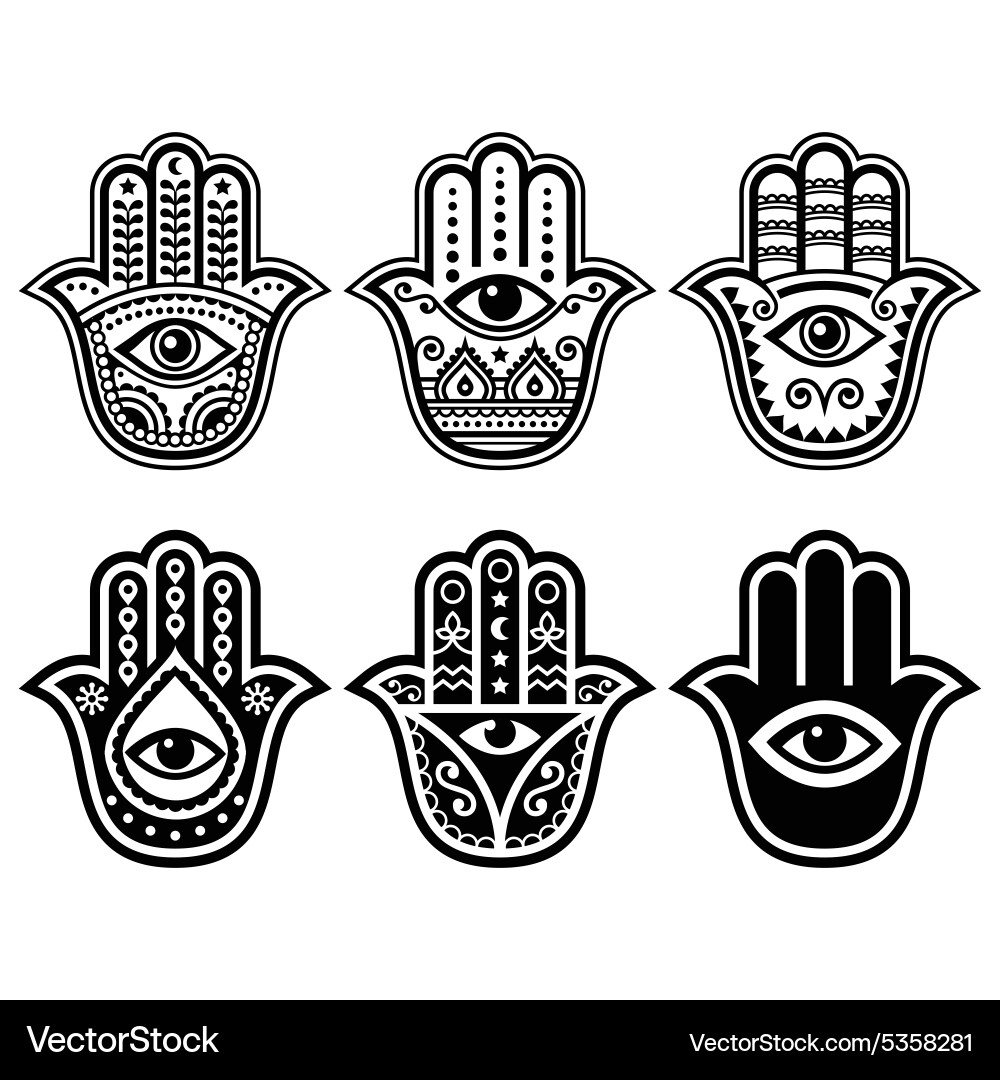 Hamsa Hand Vector Hamsa Hand Drawn Bohemian Symbol With Eye.
