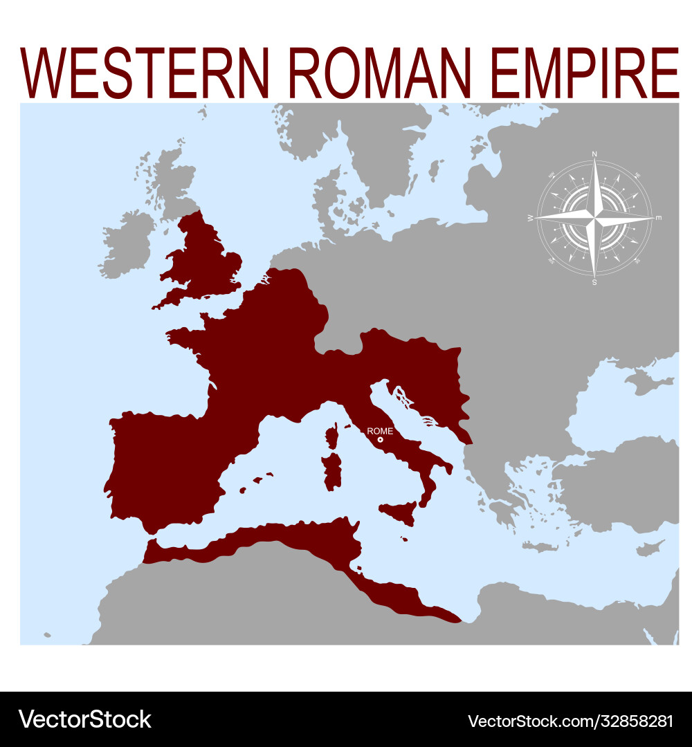 Map western roman empire Royalty Free Vector Image
