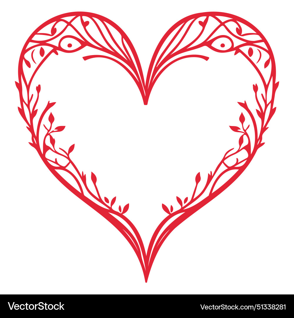 Red love heart flower valentine Royalty Free Vector Image