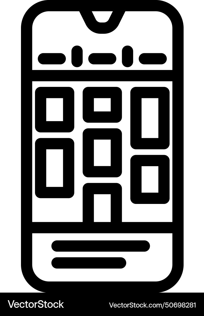 Time blocking app management line icon Royalty Free Vector