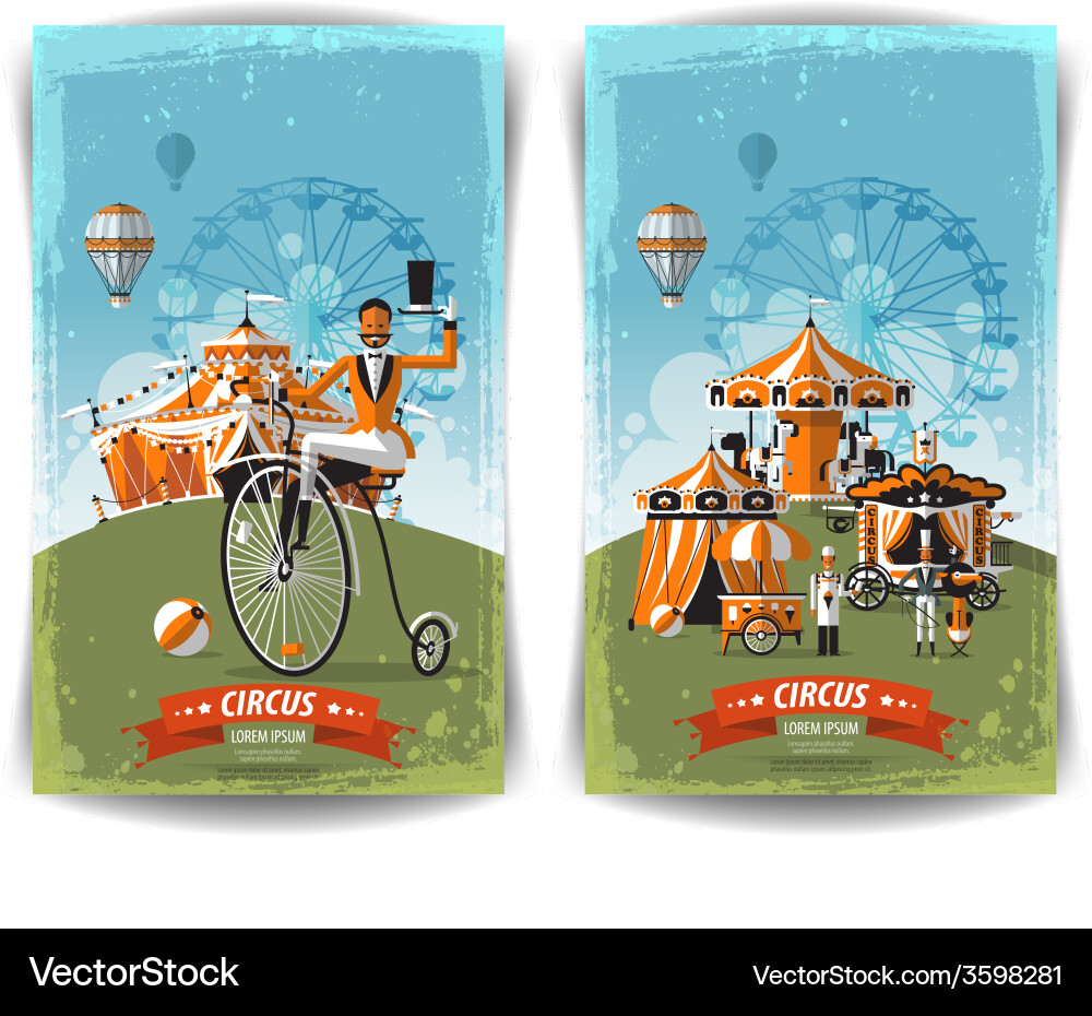 Vintage circus poster template flyer banner Vector Image