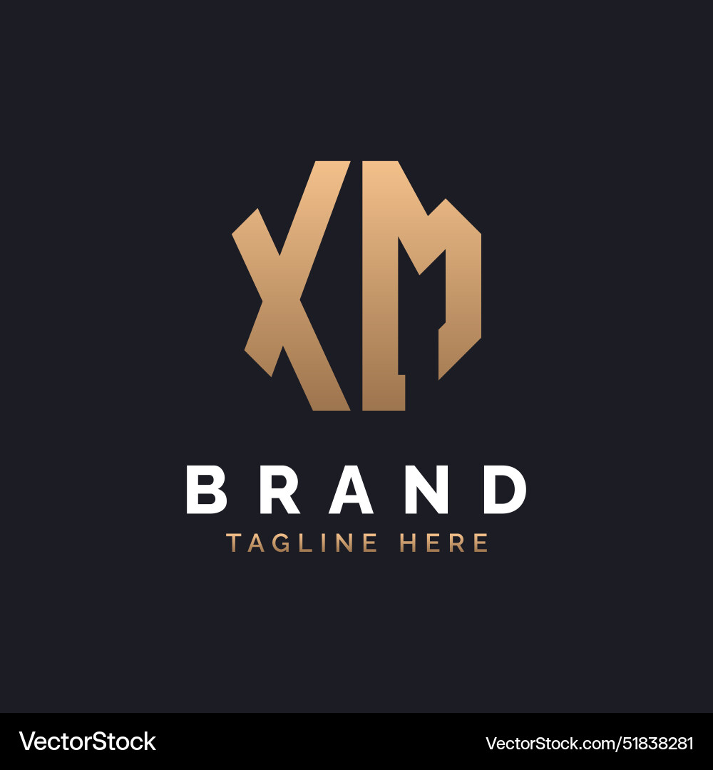 Xm logo design modern minimal elegant and luxury Vector Image