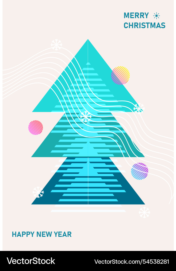 Year card in bright festive colors Royalty Free Vector Image