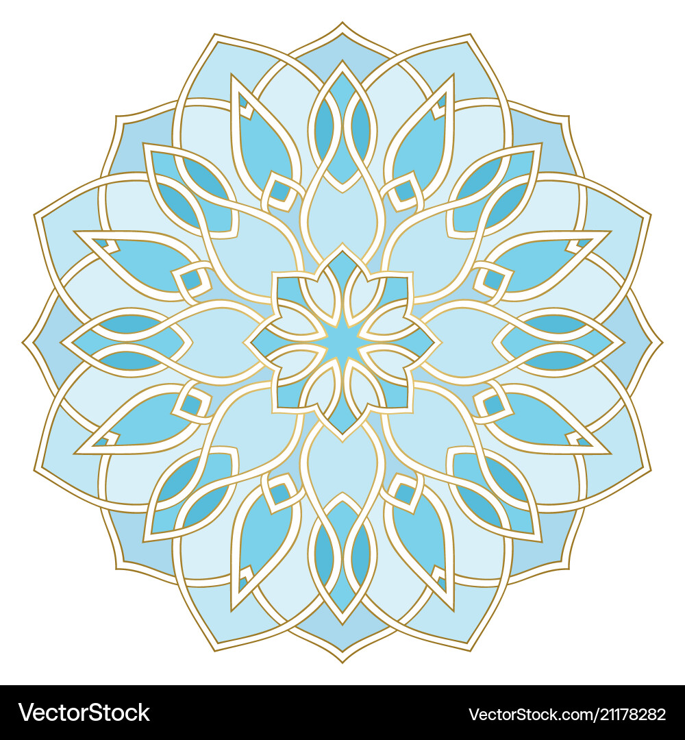 Blue abstract mandala Royalty Free Vector Image
