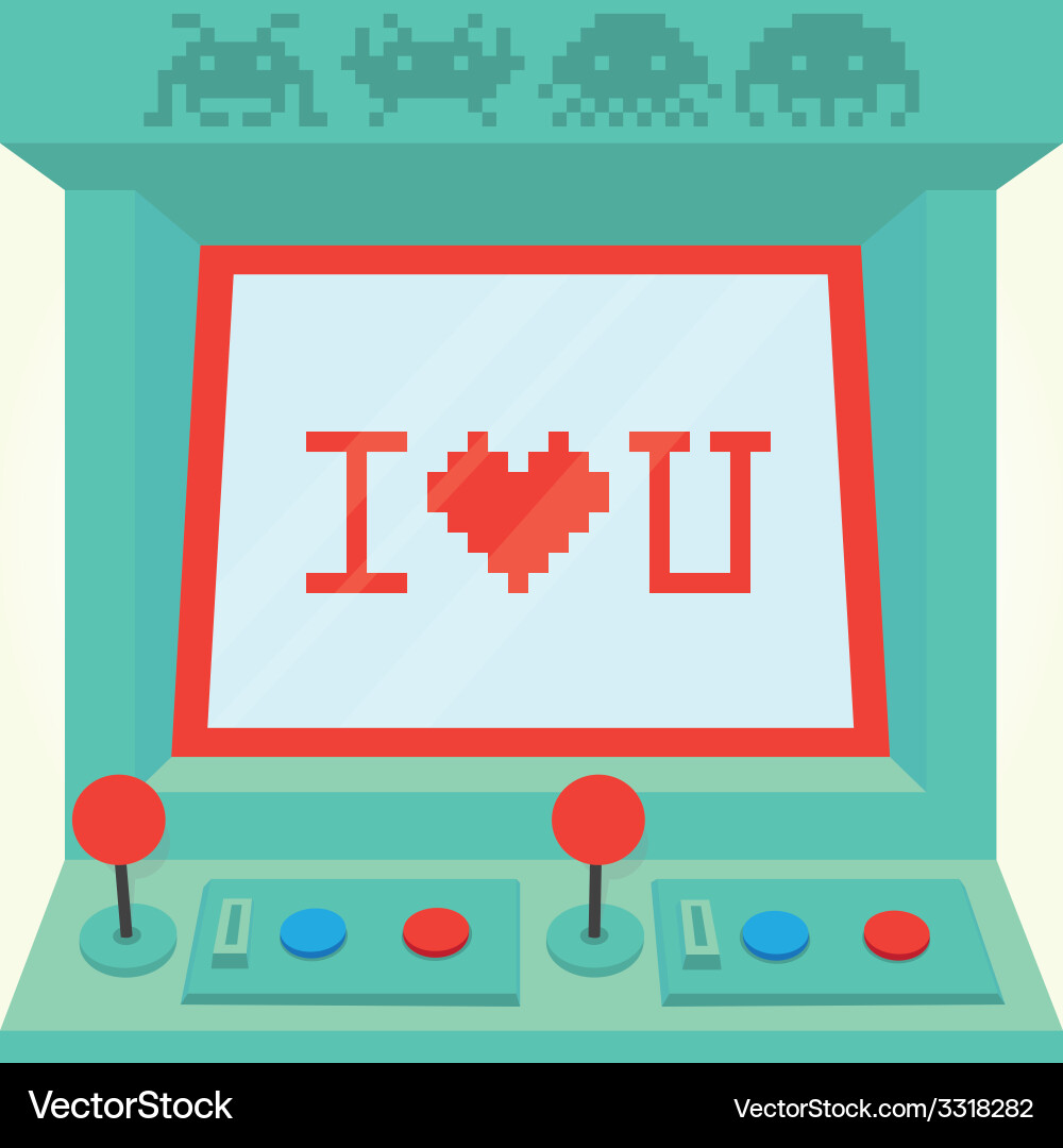 I love you arcade machine isolated Royalty Free Vector Image