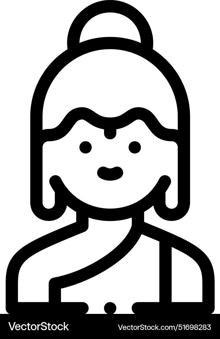 Buddha icon thin linear style design isolated Vector Image