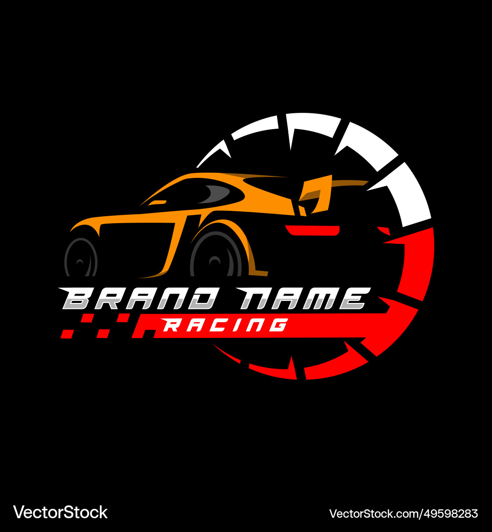 Car with speed racing logo Royalty Free Vector Image