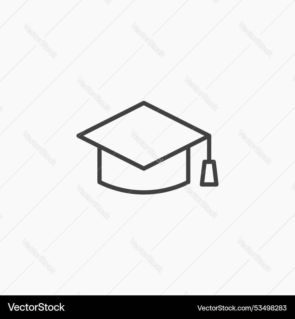 Graduation capline in thin line black color flat Vector Image