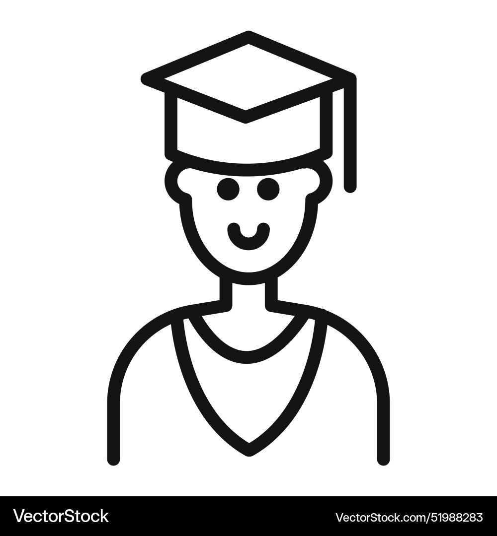 Graduation icon mark in filled style Royalty Free Vector
