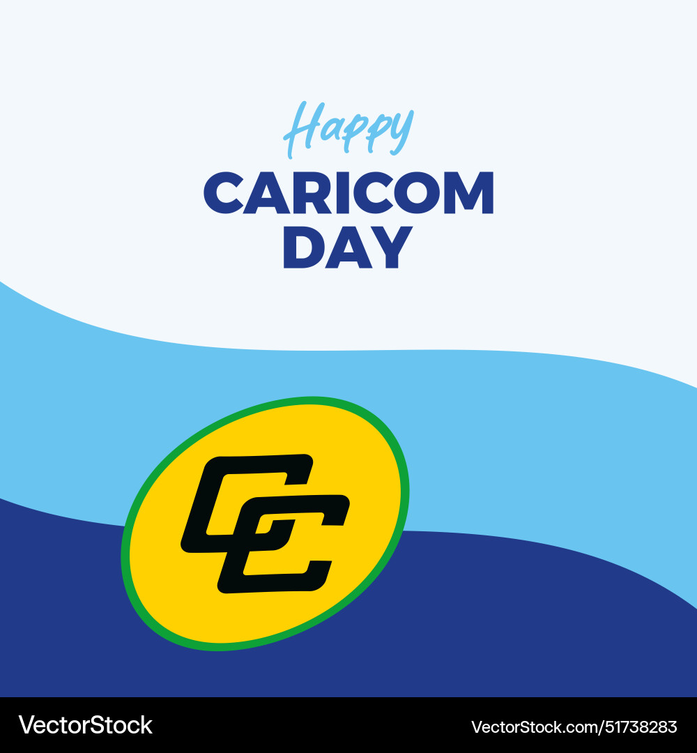 Happy caricom day poster Royalty Free Vector Image
