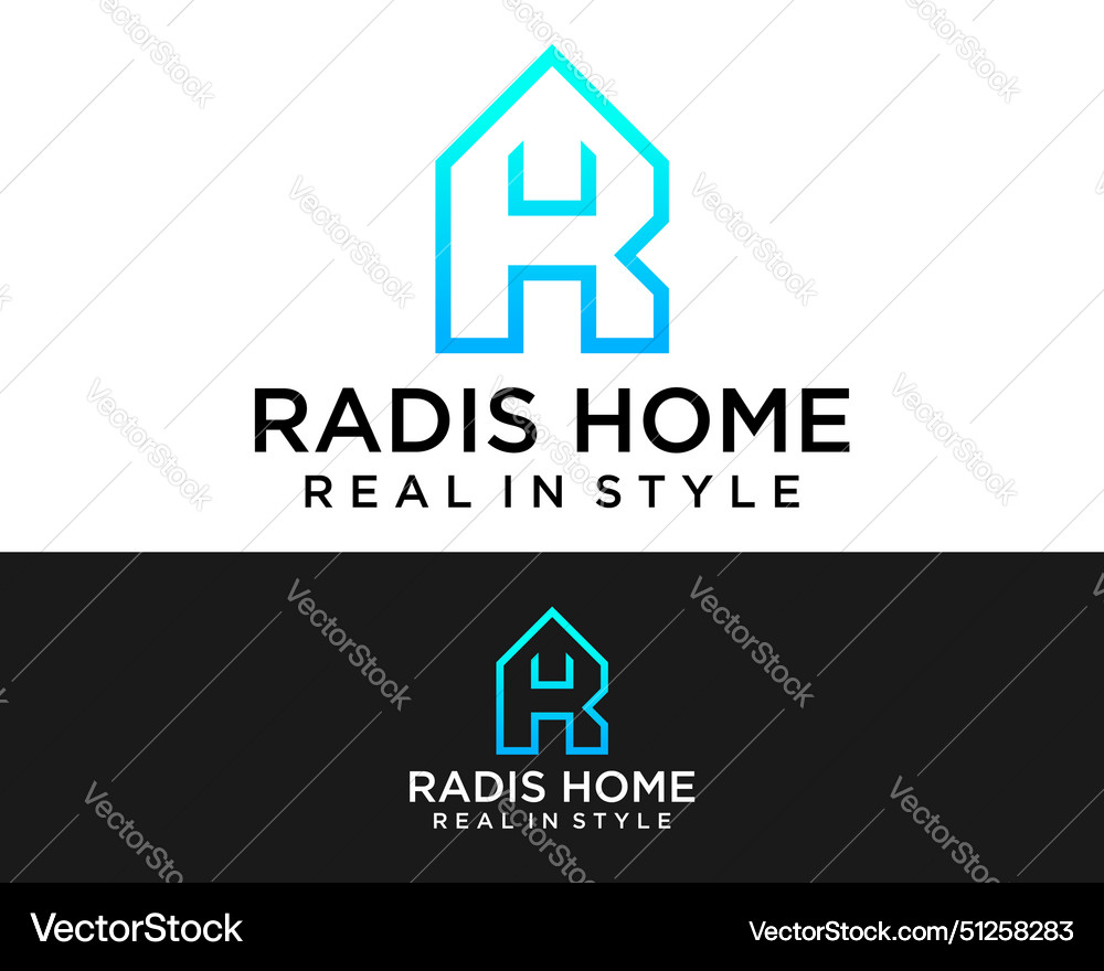 Rh home logo Royalty Free Vector Image - VectorStock