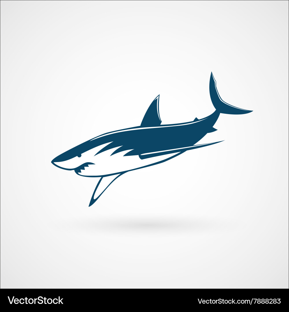 Shark fast moving logo sign Royalty Free Vector Image