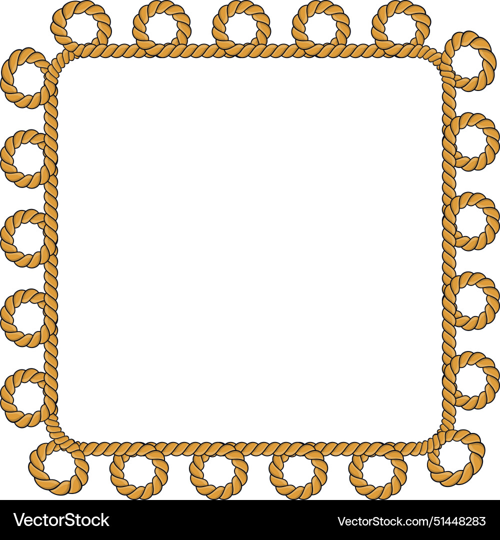 Square rope frame isolated on white background Vector Image