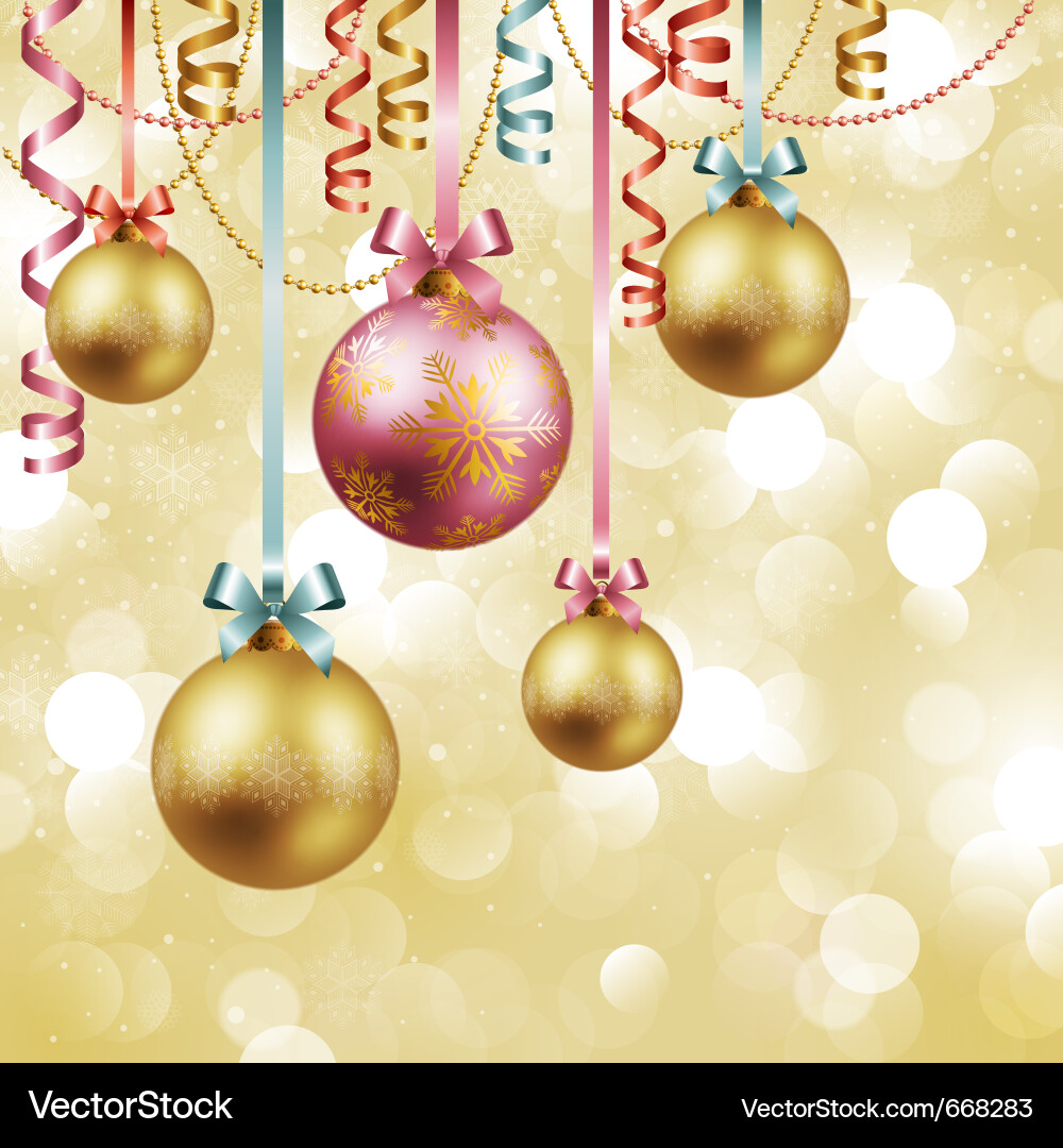 Vintage Christmas Baubles Background Royalty Free Vector