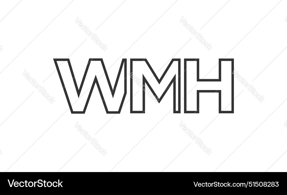 Wmh logo design template with strong and modern Vector Image
