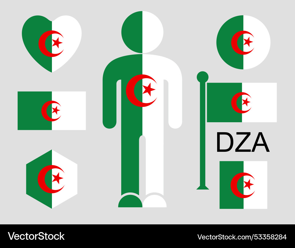 Algerian flag Royalty Free Vector Image - VectorStock