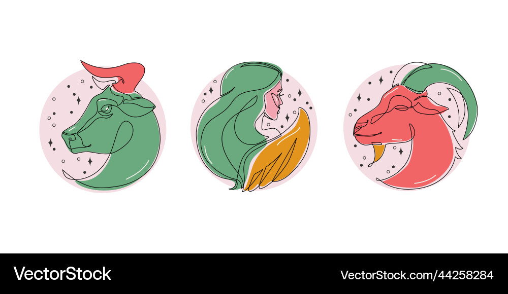 Astrological earth element zodiac signs Royalty Free Vector