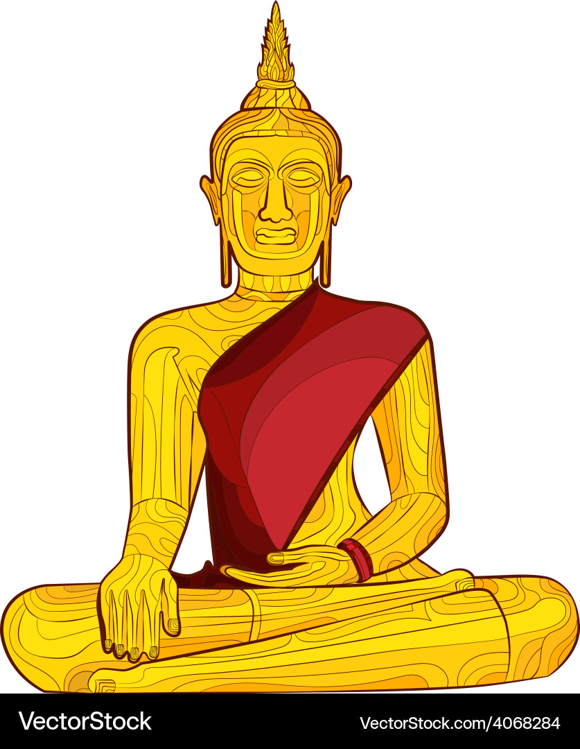 Decorative buddha statue Royalty Free Vector Image