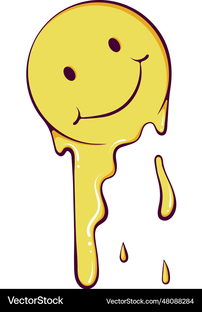 Dripping melting smile Royalty Free Vector Image