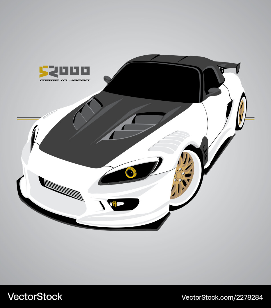 Honda S2000 White - Iconic Sport Hatch Royalty Free Vector