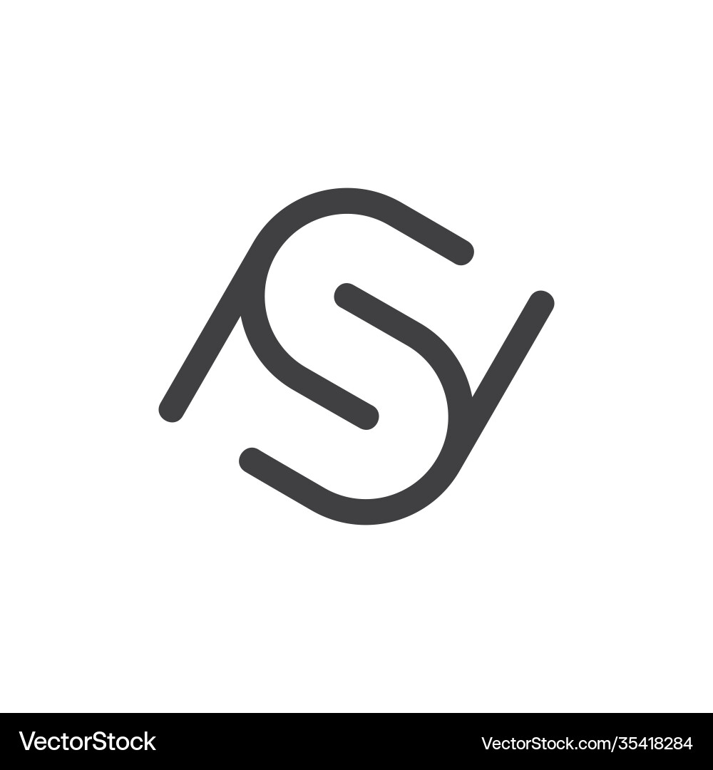 Letters sc linked line simple logo Royalty Free Vector Image