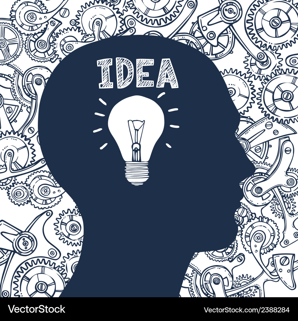 Lightbulb man idea Royalty Free Vector Image - VectorStock