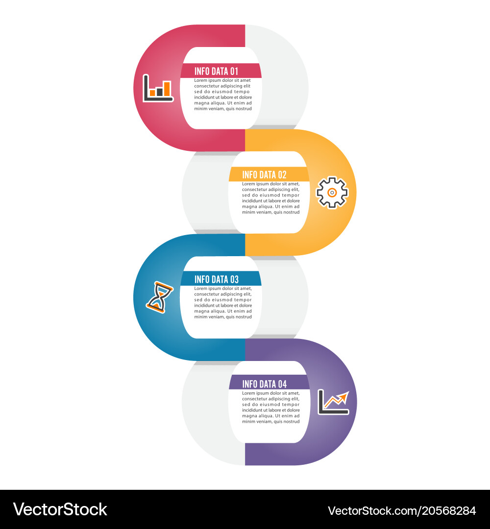 Template timeline infographic colored horizontal Vector Image