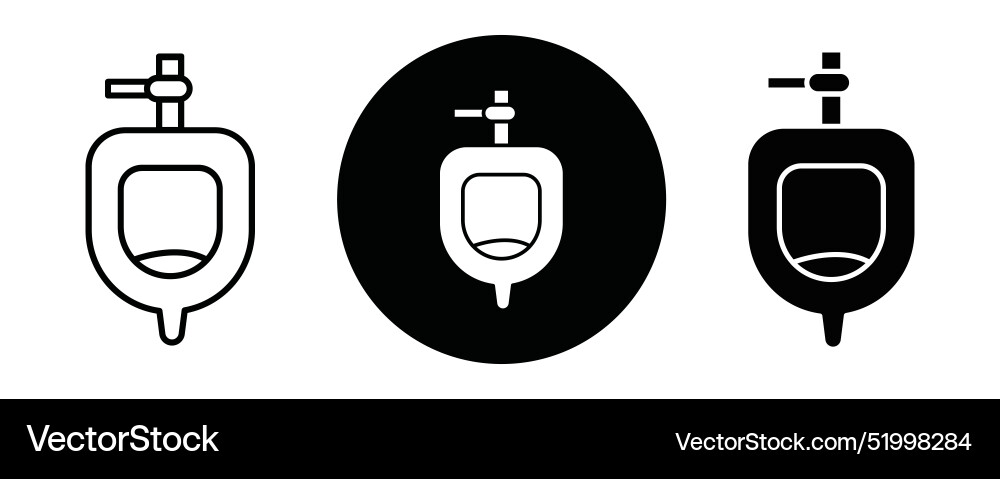 Urinal outline icon collection or set urinal thin Vector Image