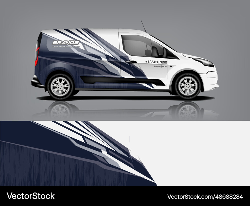 Van wrap design sticker and decal Royalty Free Vector Image