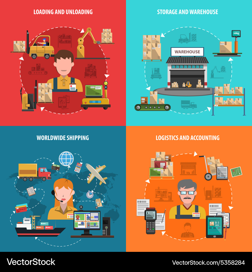 Warehouse design concept Royalty Free Vector Image