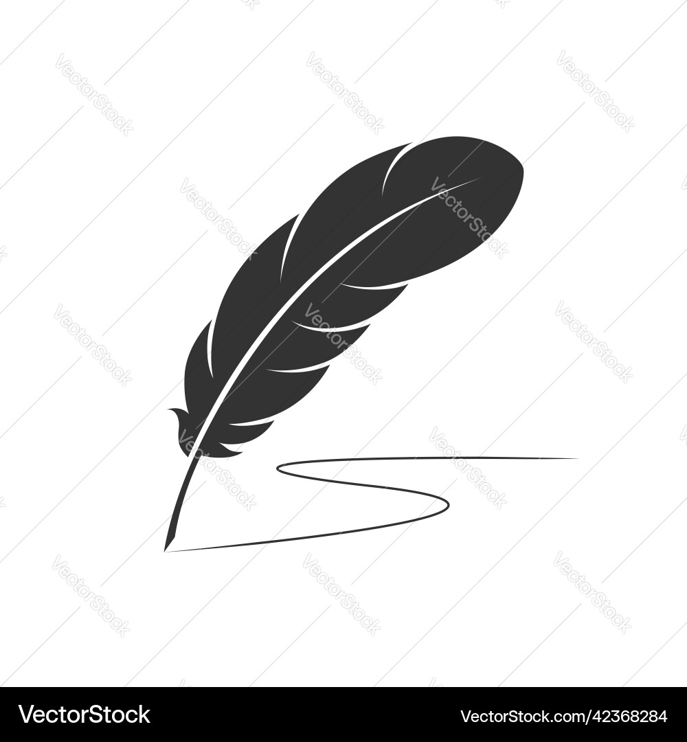 Writer feather Royalty Free Vector Image - VectorStock