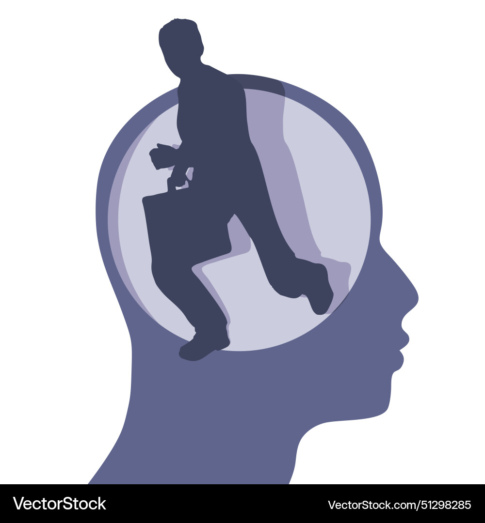 Escape from mind exit or leave depression Vector Image