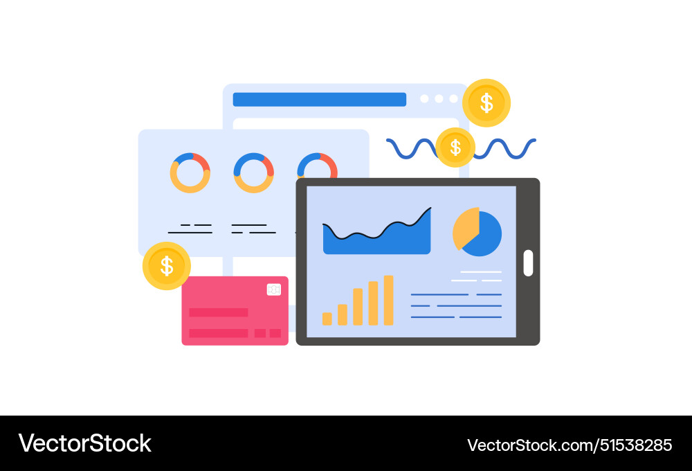 Financial report concept business analytics Vector Image