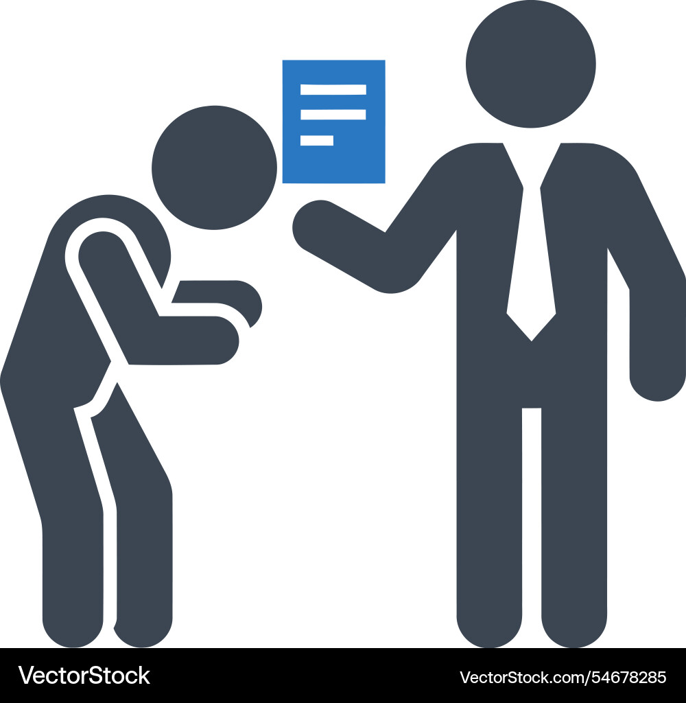 Manager giving instructions icon Royalty Free Vector Image