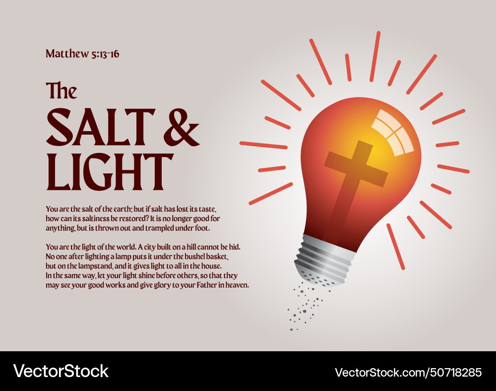Old testament salt and light Royalty Free Vector Image