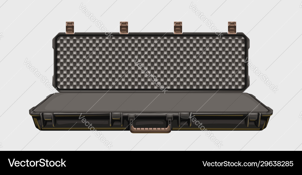 Open weapon case front view Royalty Free Vector Image