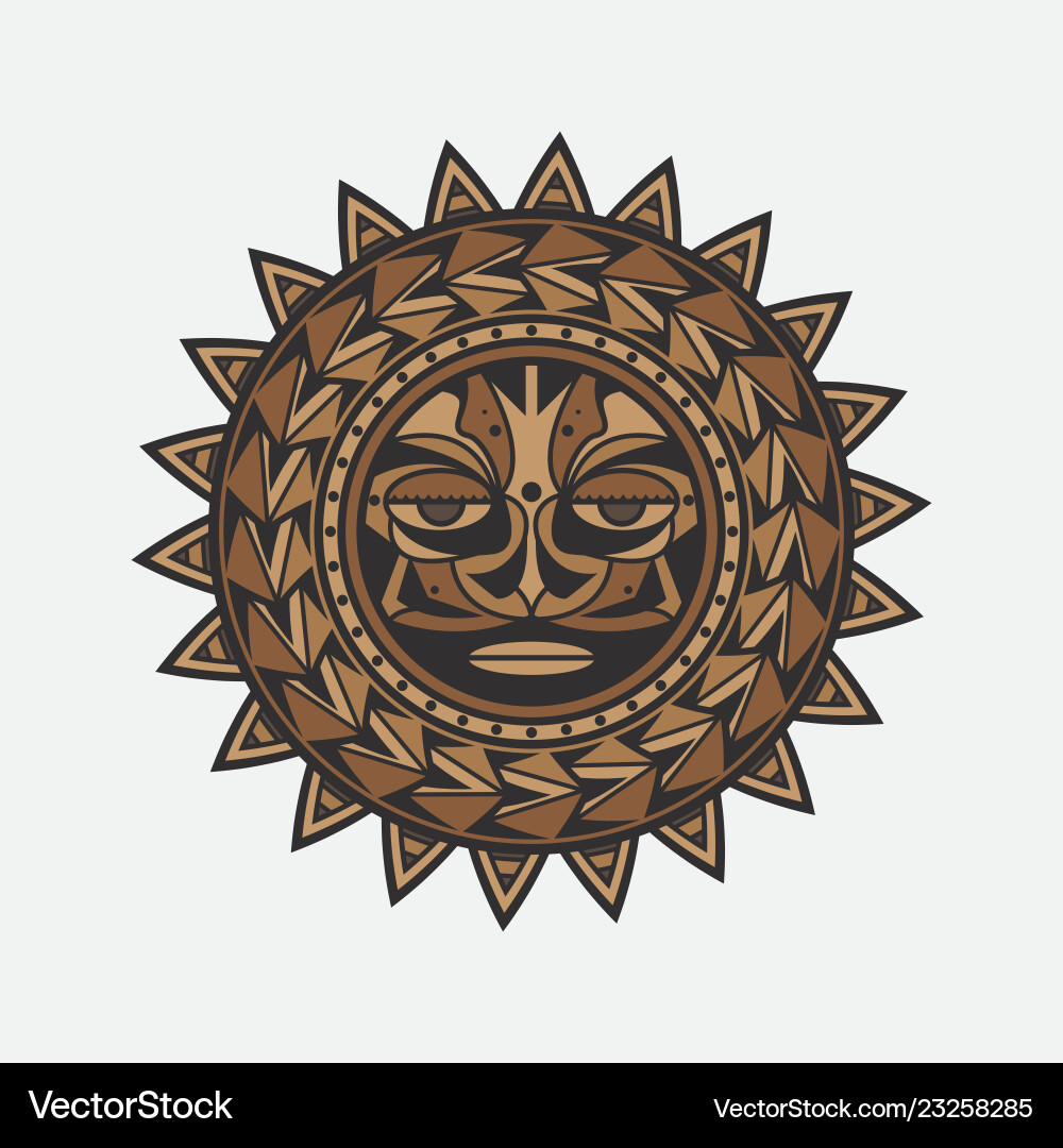Polynesian Tiki Face Tattoo Royalty Free Vector Image