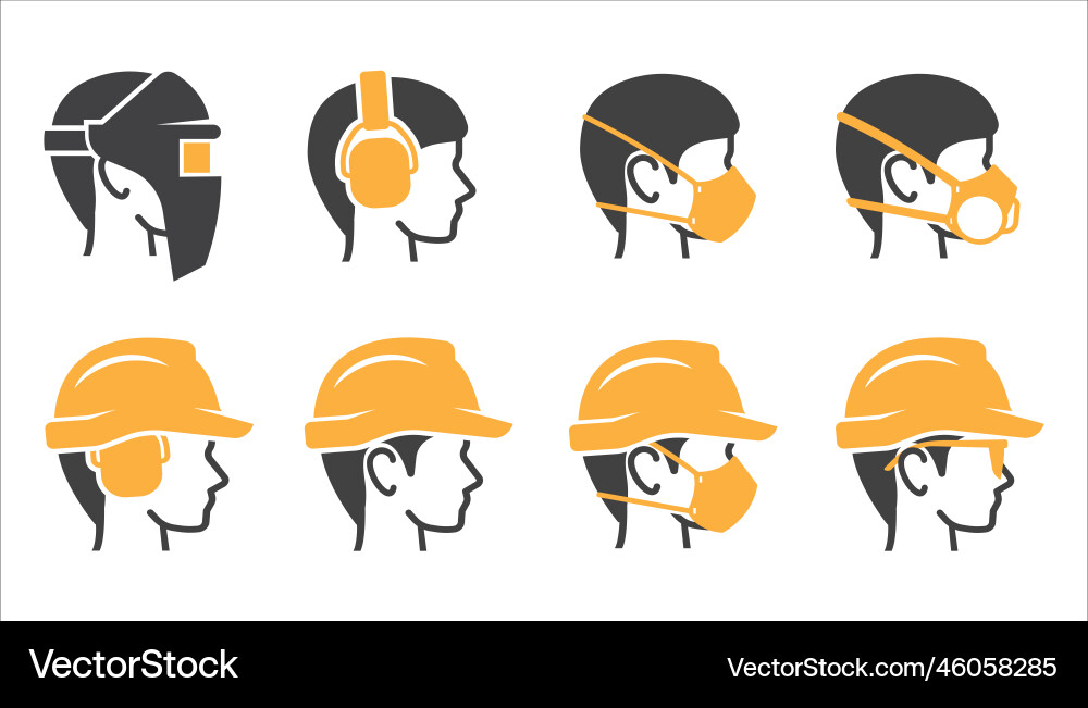 Safety man icon set Royalty Free Vector Image - VectorStock