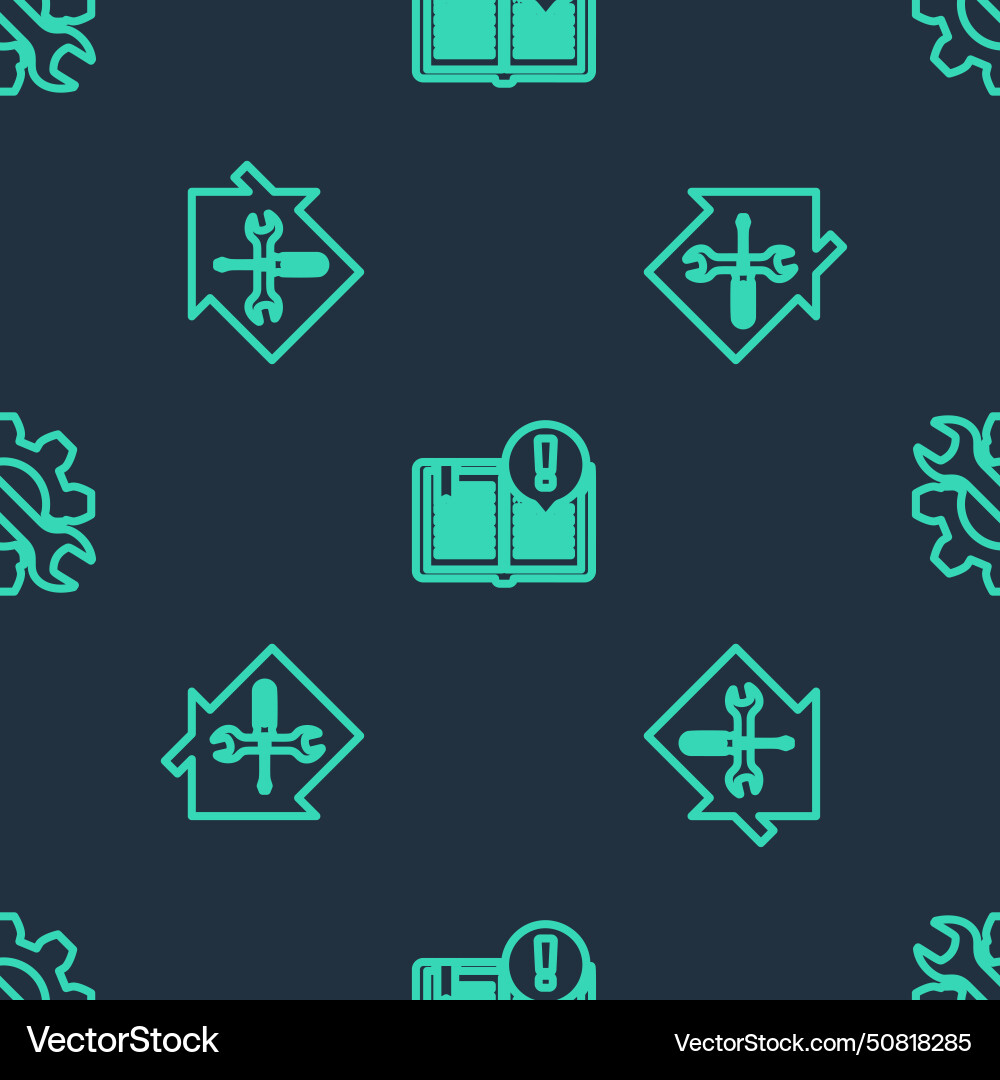 Set line interesting facts house service Vector Image